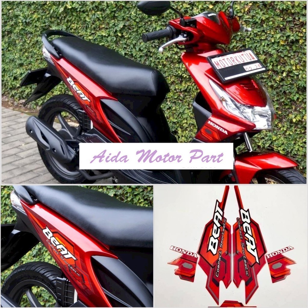 Jual Striping Decal Polet Sticker honda beat karbu 2008 merah list body ...