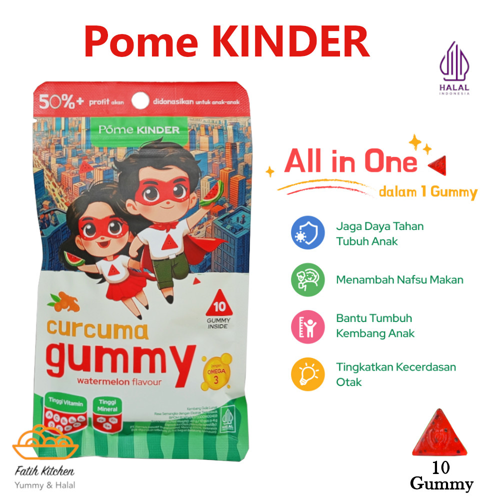 Jual POME KINDER Gummy Untuk Masa Pertumbuhan Anak, Halal, BPOM, Dengan ...