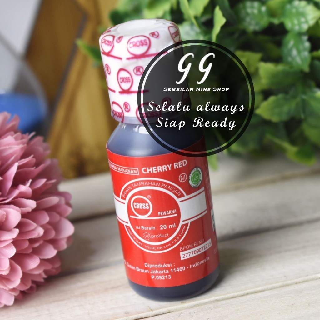 Jual CROSS CHERRY RED Food Coloring Oil Base 20 ML Merah Ceri Pewarna ...