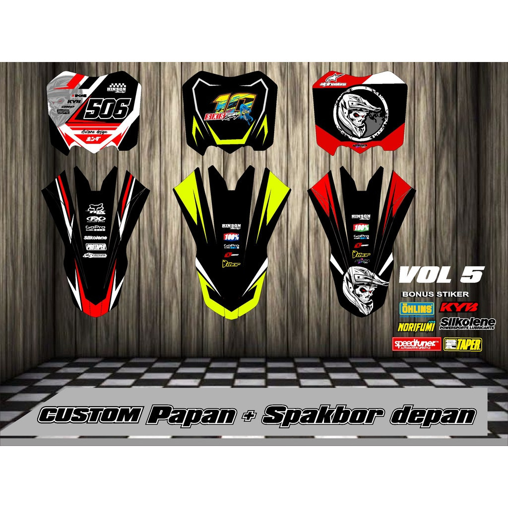 Jual (COD) Sticker stiker PAPAN NOMOR START+SPAKBOR DEPAN CRF KLX 150 ...