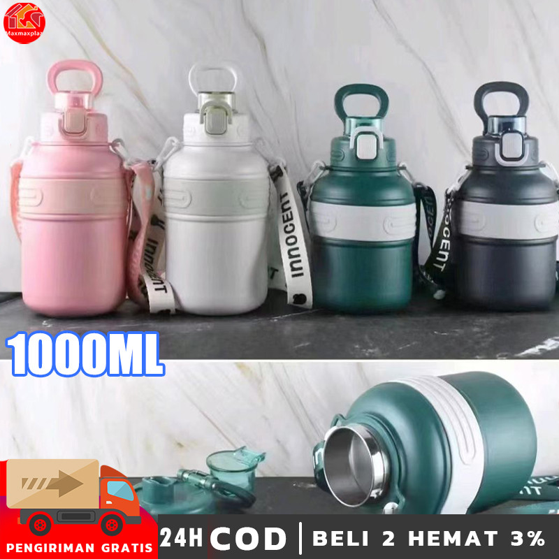 Jual Botol minum 1000ml jombo termos 316 stainless steel tumbler vacuum ...