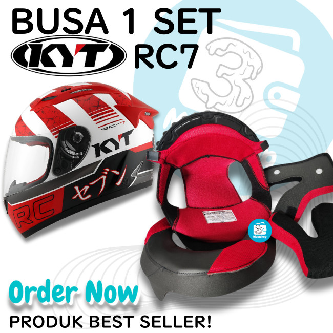 Jual Busa Helm KYT RC7 Kancing Plastik pnp Paket Lengkap grade A ...