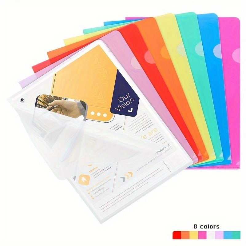 Jual 8pcs Clear Document Folder L-Type Plastic Folder Copy Safe Project ...