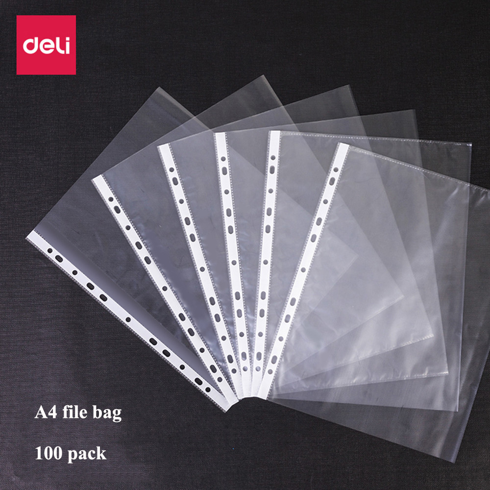 Jual 20PCS/Bag Deli 5710 72616 Transparent Document Bag File Folder 11 Hole A4 30 Hole A3 Loose ...