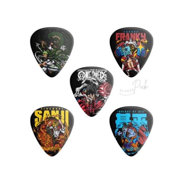 Jual Pick Gitar Custom 1 Set Edisi One Piece Mugiwara Crew - PVC Tipis ...
