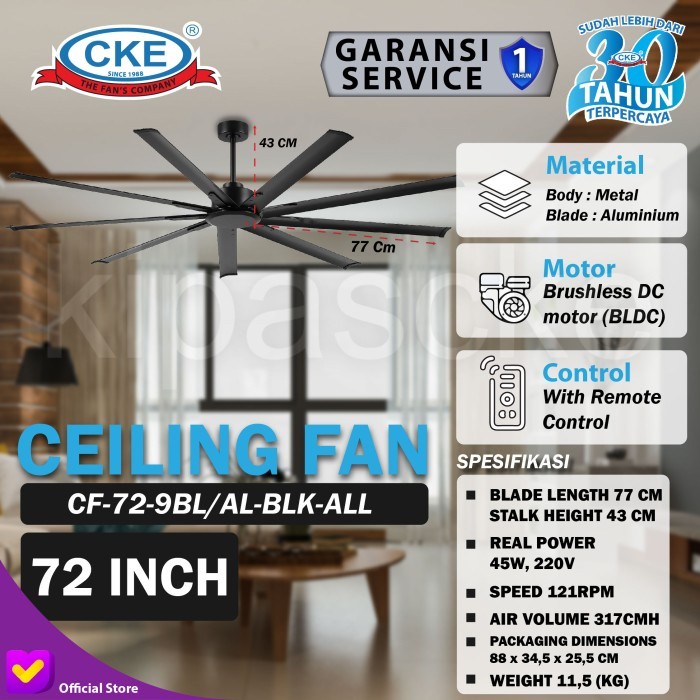 Jual Kipas Angin Plafon Gantung Modern 72 Inch 9 Blade Ceiling Fan ...
