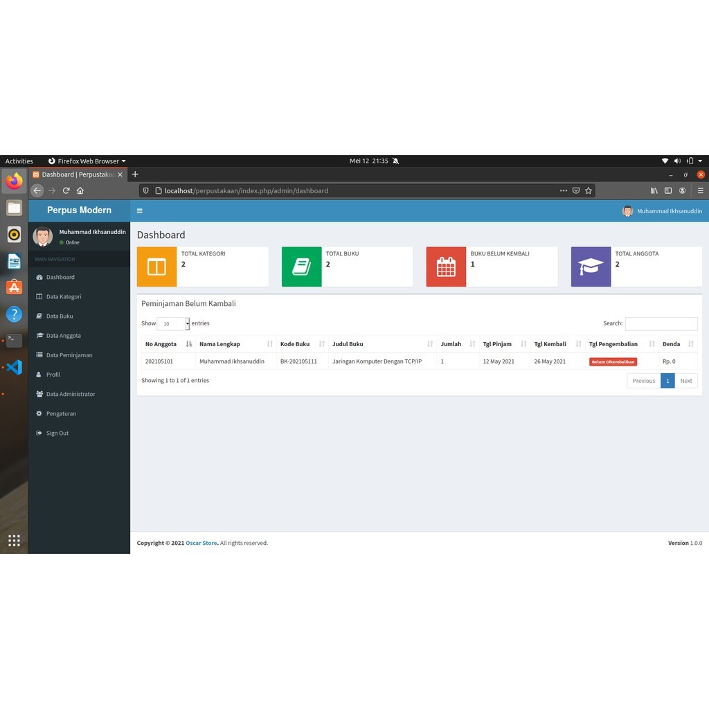 Jual Aplikasi Perpustakaan Berbasis Website Dengan Framework