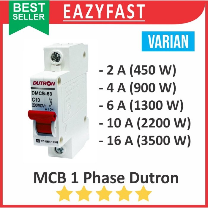 Jual Saklar Listrik PLN MCB 1P 2A 4A 6A 10A 16A 2 4 6 10 16 A Ampere Dutron 1 Phase Kwh Meteran ...