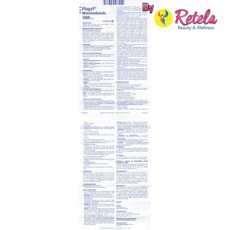 Jual FLAGYL FORTE 500MG 1 STRIP 10 TABLET | Shopee Indonesia