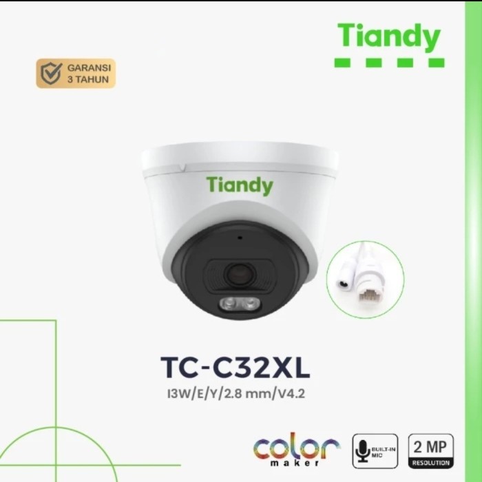 Jual IP Kamera Tiandy TC-C32XL Full Color 2MP Indoor POE Audio Onvif | Shopee Indonesia