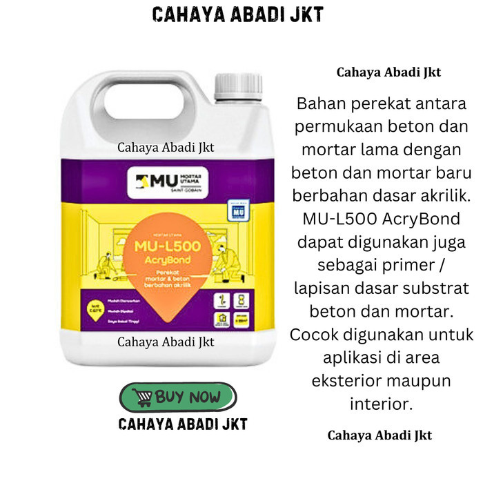 Jual MU L500 Acrybond Perekat Mortar & Beton 900ml / Mortar Utama L-500 ...