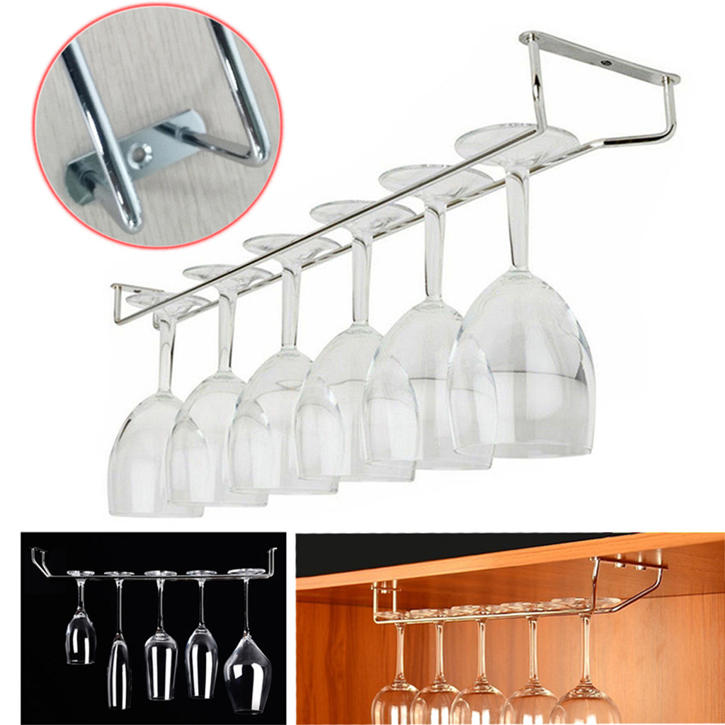 Jual Upside Down Rak Gelas Wine Besi Gantung Rak penyimpanan piala Stainless steel Penyimpanan ...