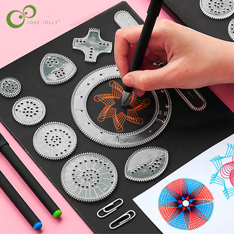 Jual Spirograph Drawing Scratch Painting Toys Set Interlocking Gears ...
