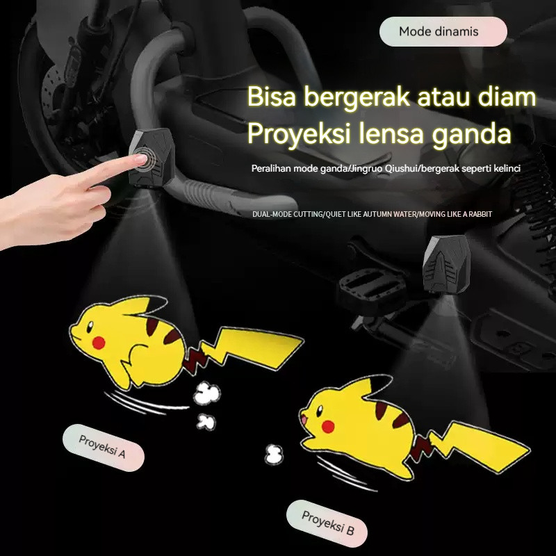 Jual Lampu Proyeksi Motor & Mobil Pikachu/Dekorasi Dinamis/Lampu ...
