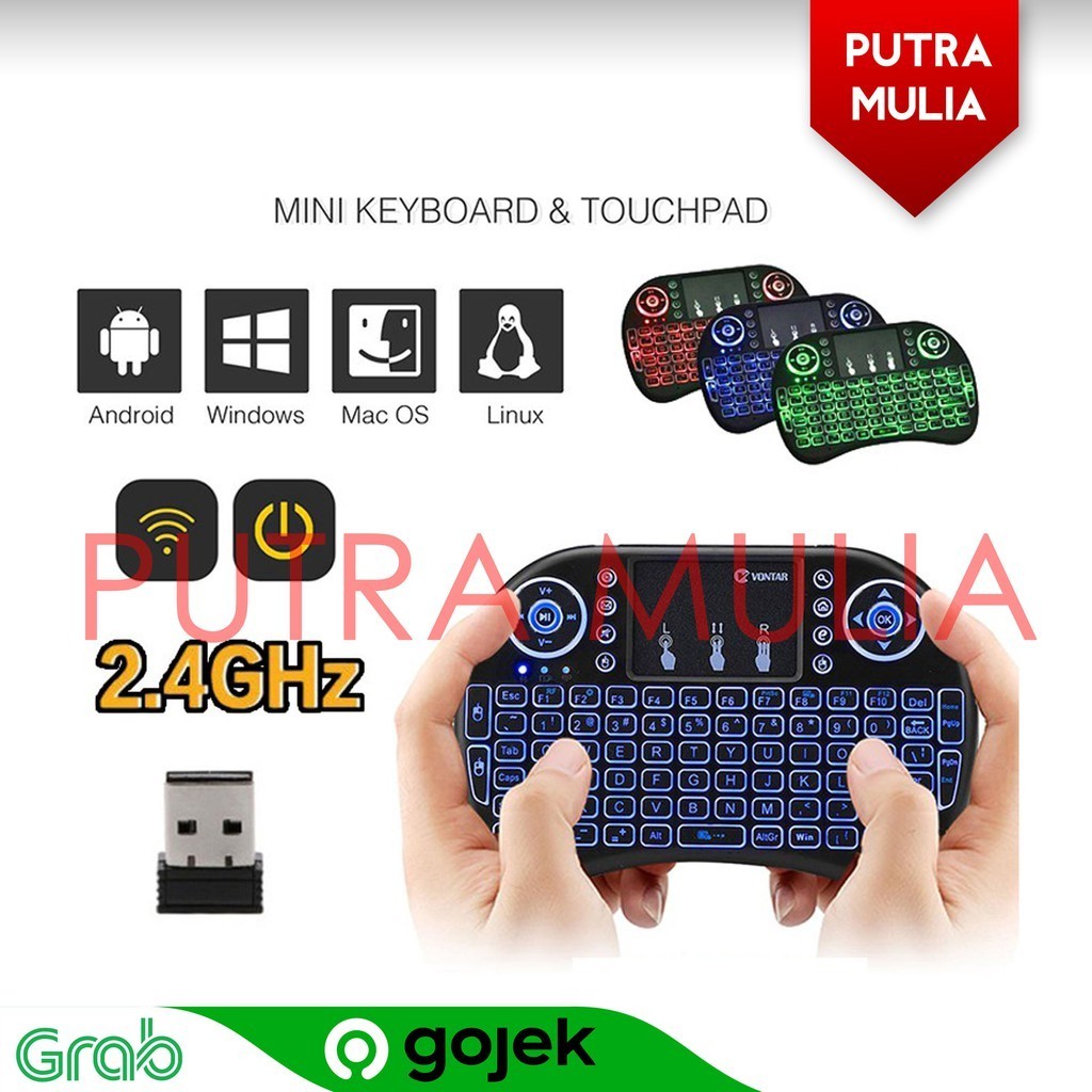 Jual Mini Keyboard Wireless i8 2.4G Handheld Keyboard For PC Android TV ...