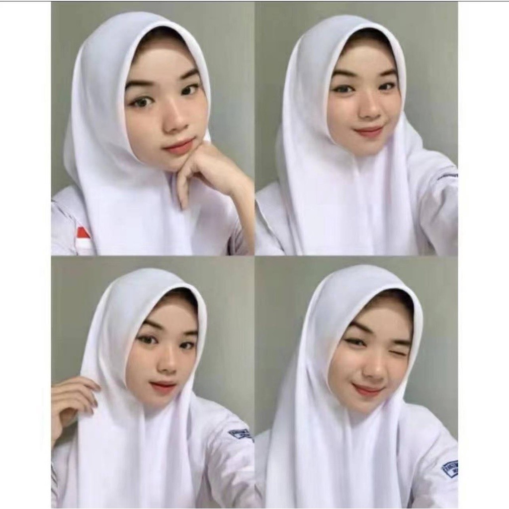 Jual Kerudung Paris Sekolah Tebal Tidak Nerawang Neci Full 4 Sisi ...