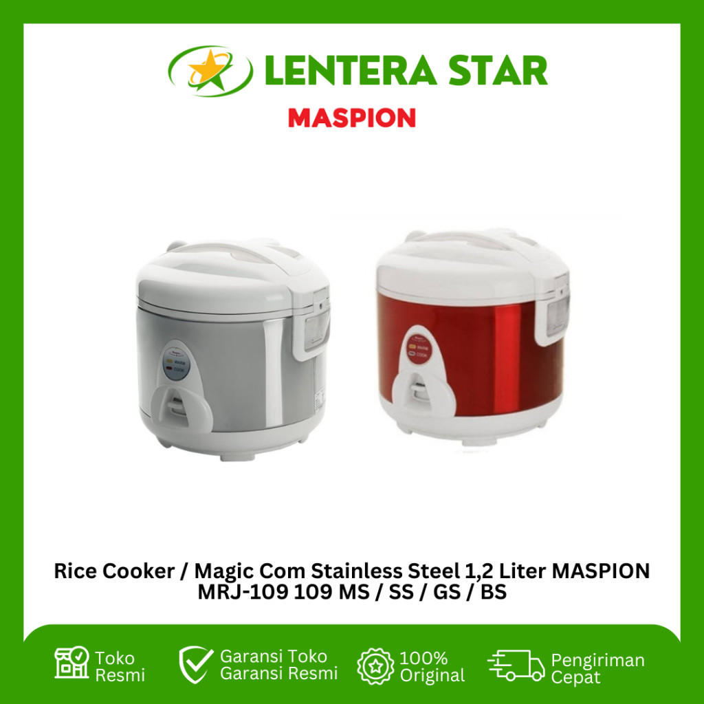 Jual Maspion Rice Cooker Panci Stainless Steel 1,2 Liter Silver Merah ...