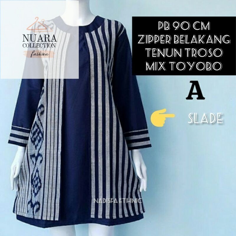 Jual Tunik Batik Tenun Kombinasi Toyobo Tenun Original Troso Baju Tenun Wanita | Shopee Indonesia