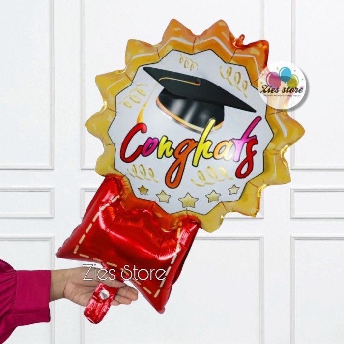 Jual Balon Foil Graduation Pin Badge / Balon Sarjana Medali / Balon ...