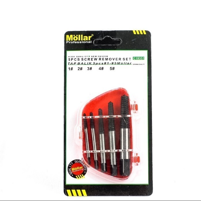 Jual Mollar Mata Tap Balik Screw Extractor Set 5 Pcs | Shopee Indonesia