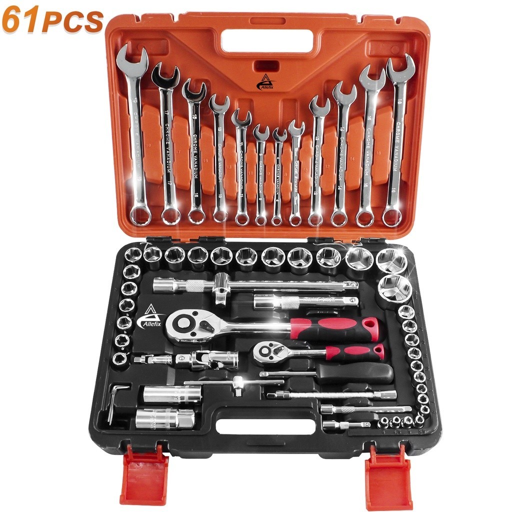 Jual Kunci Set Socket Wrench Pas Sok Set 61 pcs 1/4 1/2 Car Repair Tool ...