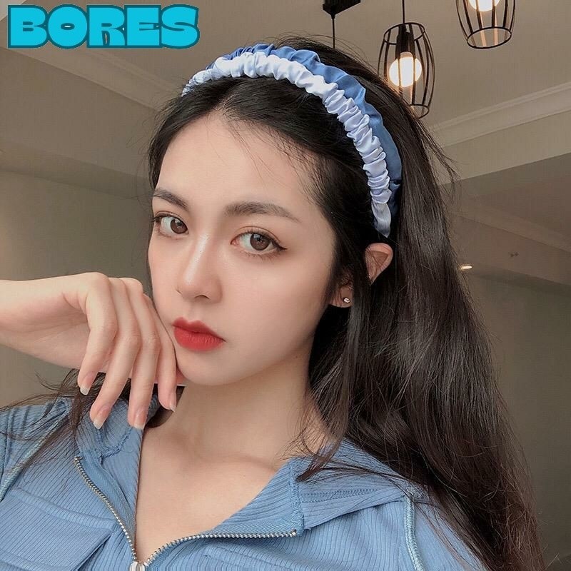 Jual BORES Bando Scrunchie Satin Korea Serut Headband Bandana Polos ...