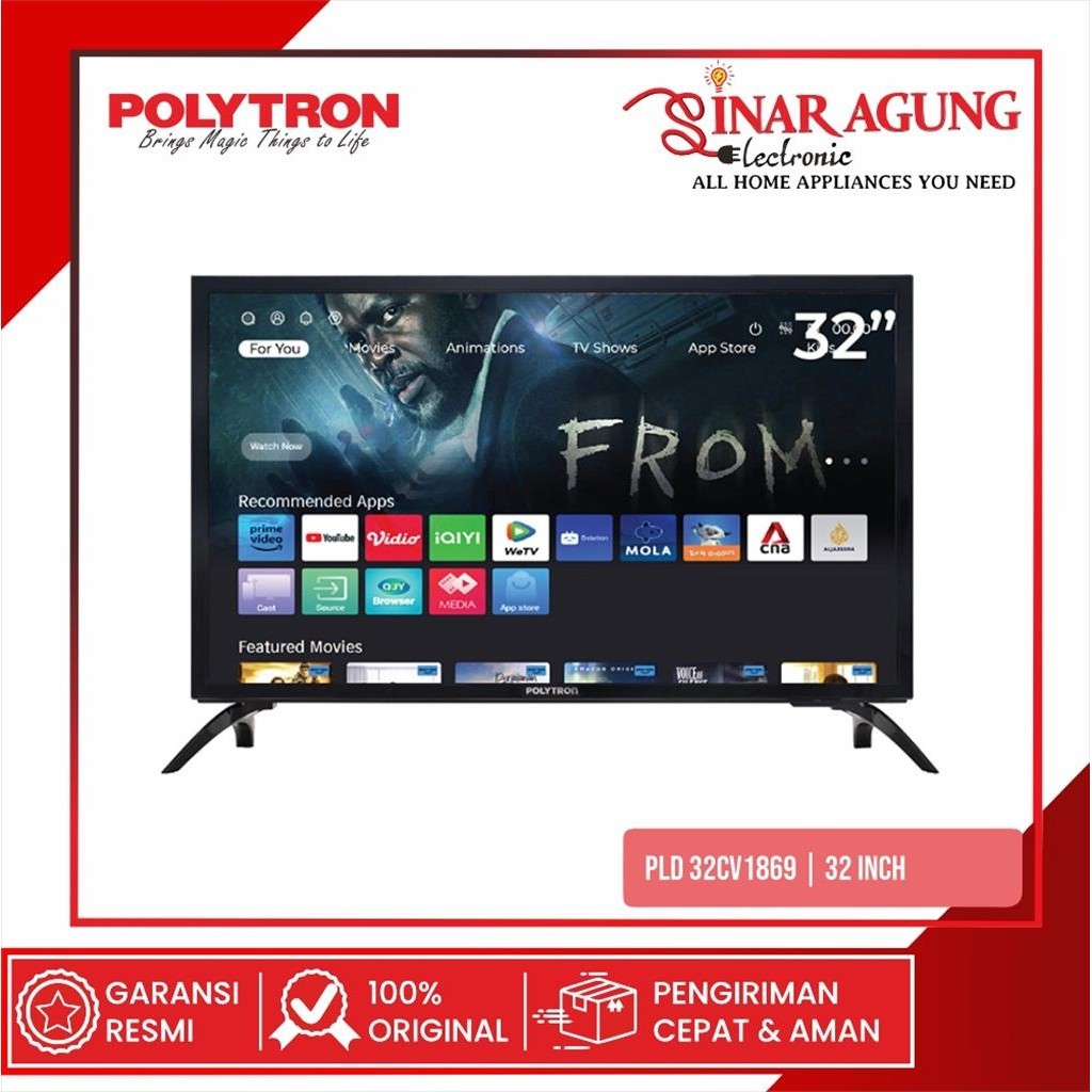 Jual POLYTRON PLD-32CV1869 / 32CV18 LED SMART TV 32 INCH - GARANSI RESMI | Shopee Indonesia
