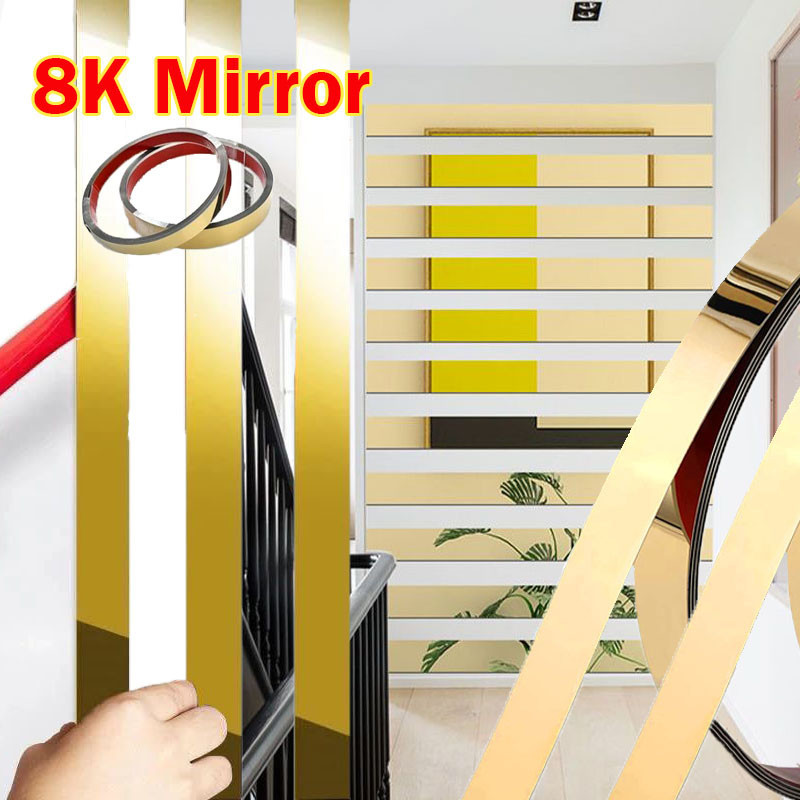 Jual 3M List Plat Strip Mirror/List Plat Strip Mirror Gold/Dinding ...