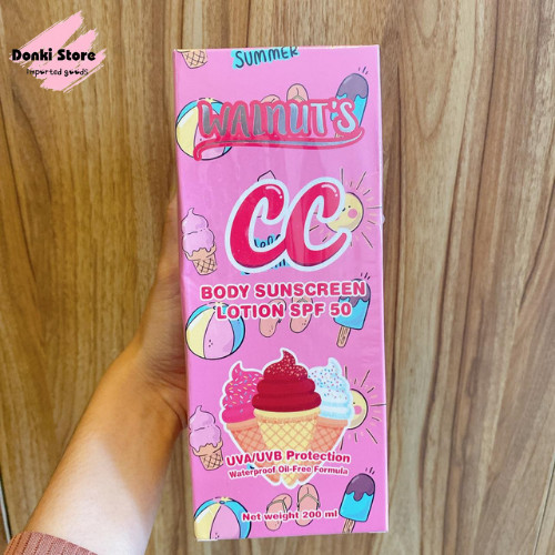 Jual Walnuts CC Body Sunscreen Lotion SPF 50 PA++ Pink 200g | Shopee ...