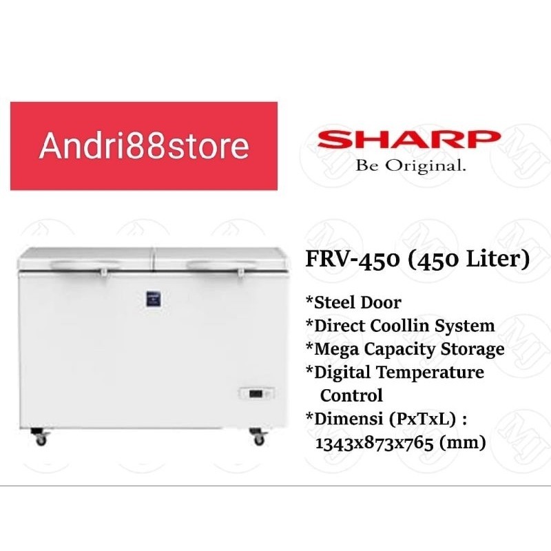 Jual CHEST FREEZER SHARP FRV 450 BOX FREEZER SHARP FRV-450 435 LITER ...