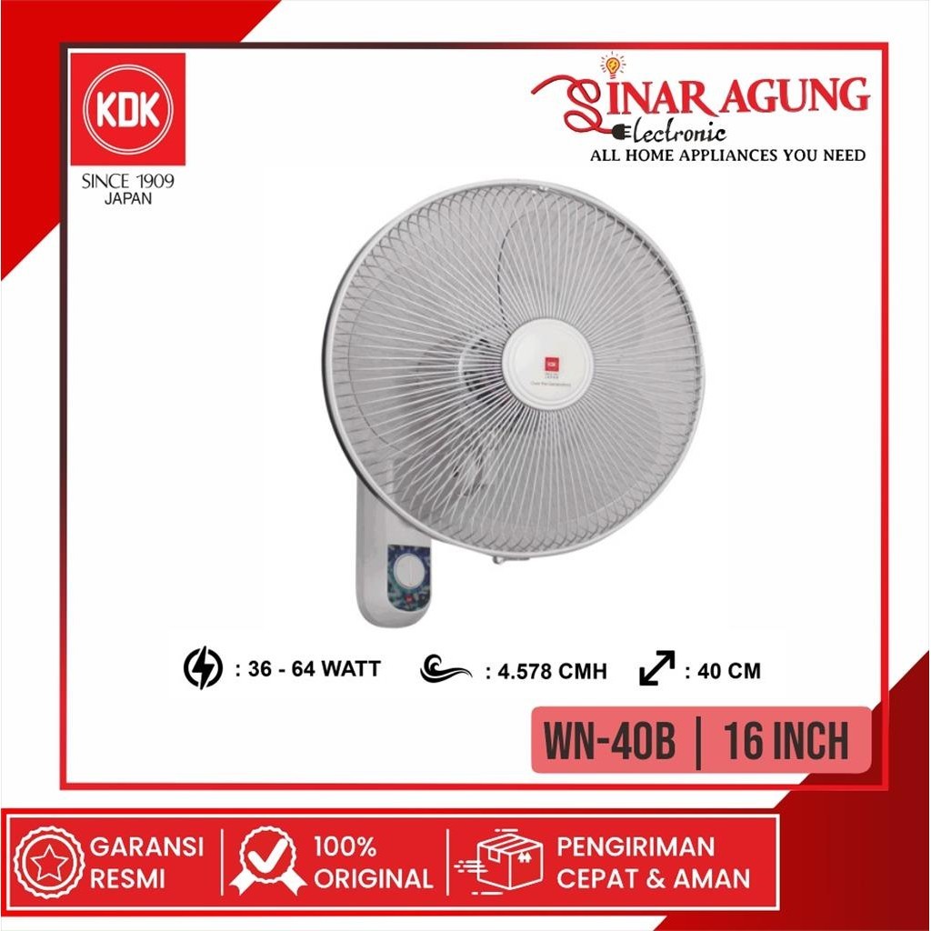 Jual KDK WN40B / WN-40B KIPAS ANGIN DINDING 16 INCH - GARANSI RESMI ...