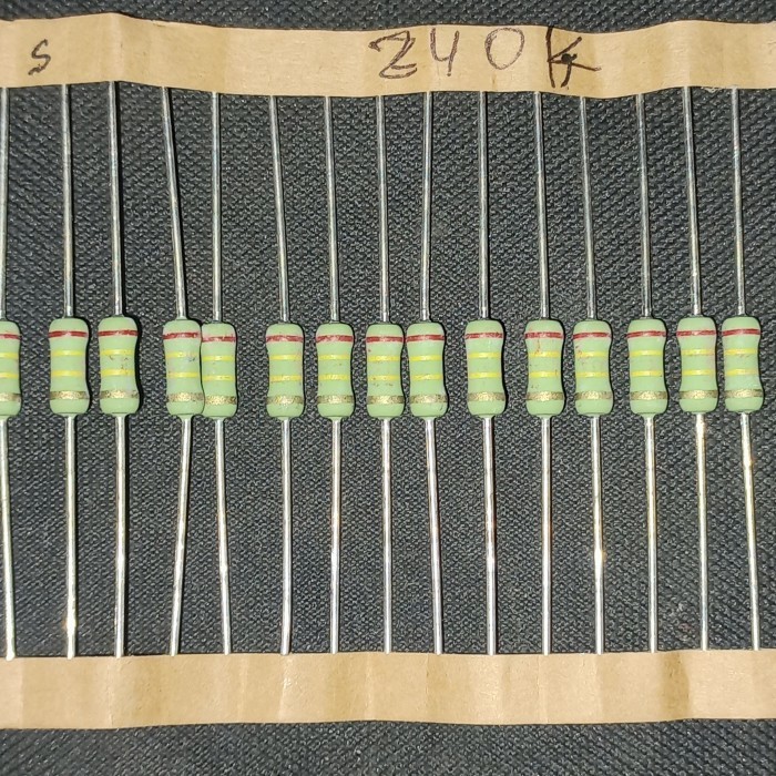 Jual resistor 240k 1 watt original japan 1w 240 k kilo 1watt metalfilm ...