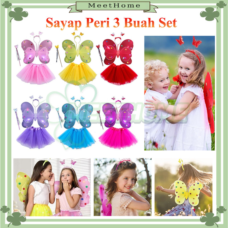 Jual Kostum Sayap Peri Kupu Kupu Anak/Peri Kupu-Kupu Bando Tongkat/1 ...