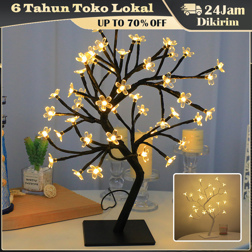 Jual LED Tree Romantic Night Light / Pohon Ceri Lampu / Led Lampu Bunga ...