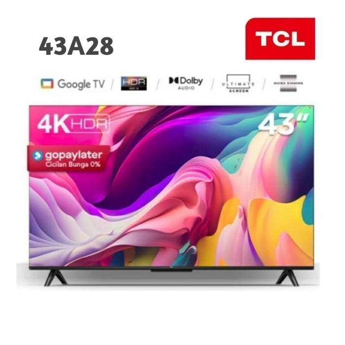 Jual TCL 43A28 4K GOOGLE TV 2023 Series 43 inch | Shopee Indonesia