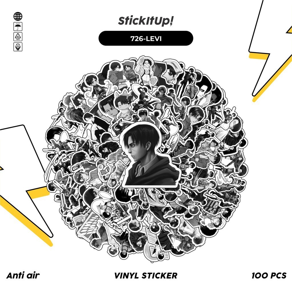 Jual COD 100 Pcs Stiker Pack Levi Attack On Titan Lucu Aesthetic Vynil ...