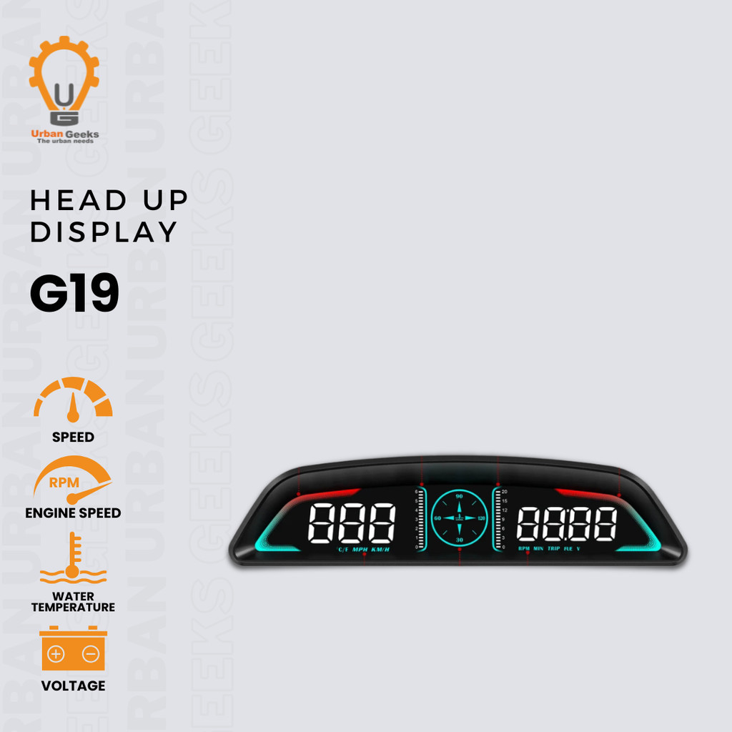Jual HUD G19 Head Up Display Non OBD2 With Over Speed Alarm System ...