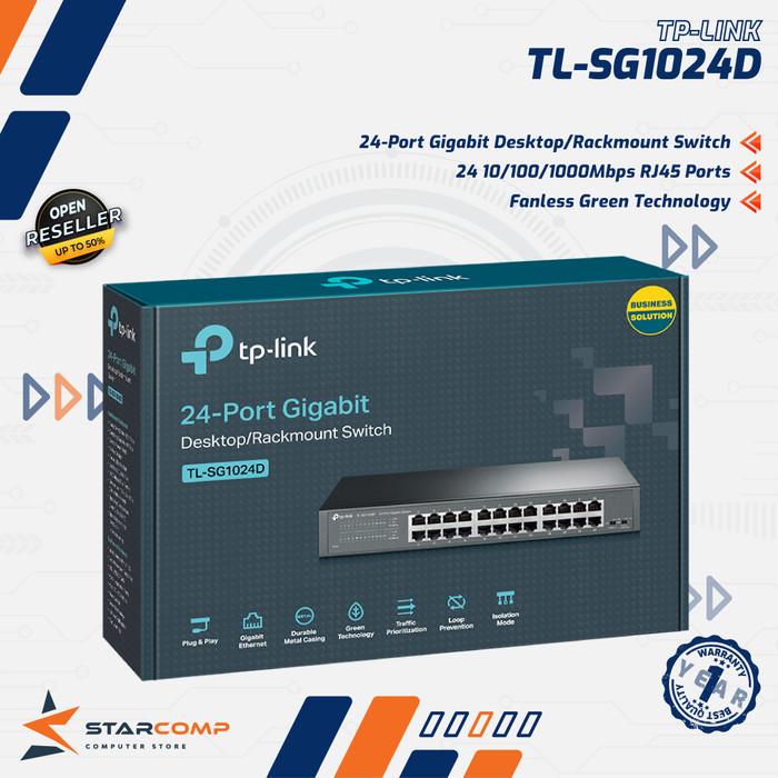Jual TP-Link TL-SG1024D 24-Port Gigabit Desktop/Rackmount Switch Hub ...