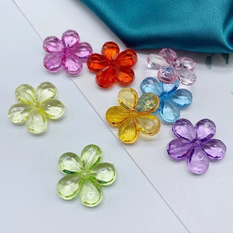 Jual Manik shop 50pcs | Manik Mote Bunga Transparan | Warna Pelangi ...