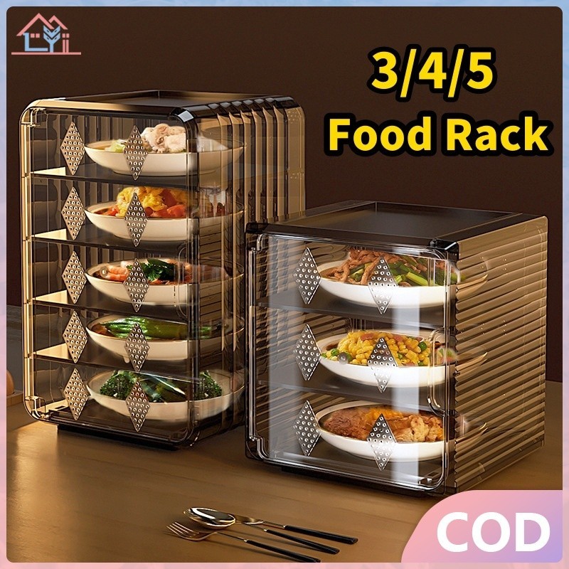 Jual [COD]3/4/5 Gaya bernapas Tingkat Food Rack Storage Tudung Saji Rak ...