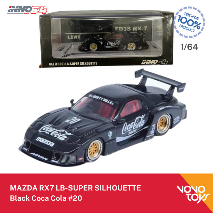 Jual Inno 1/64 Mazda RX7 (FD3S) LB - Super Silhouette Coca Cola Black ...