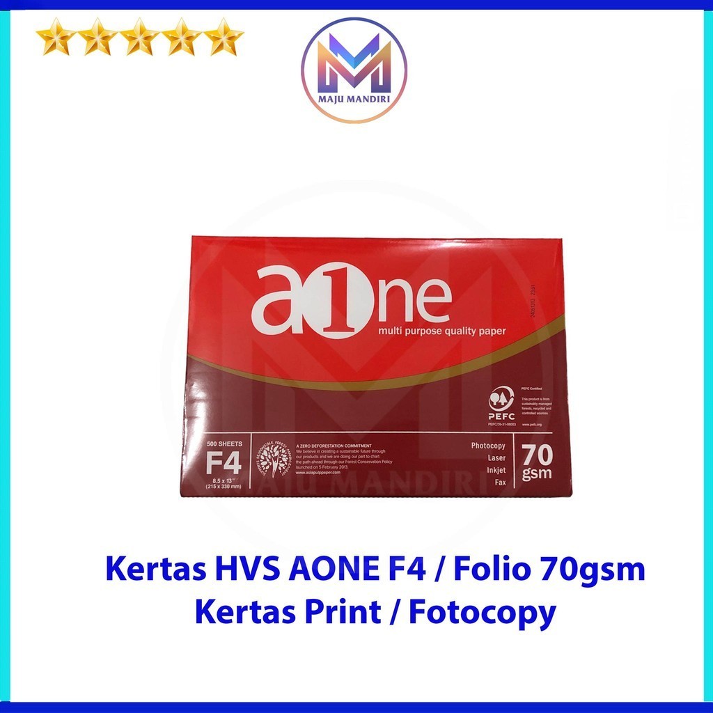 Jual Kertas HVS Aone F4 70 Gram / Kertas Print Fotocopy | Shopee Indonesia