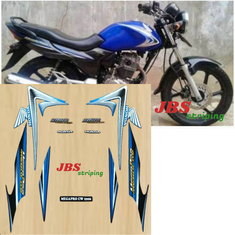Jual Stiker mega pro striping motor Honda megapro CW Primus biru tahun ...