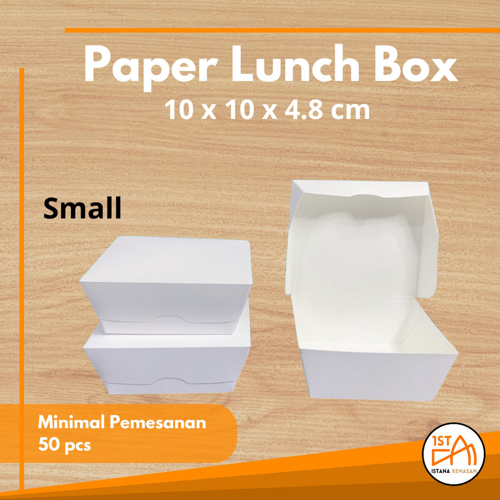 Jual Paper lunch box putih siap pakai ukuran Small | Shopee Indonesia