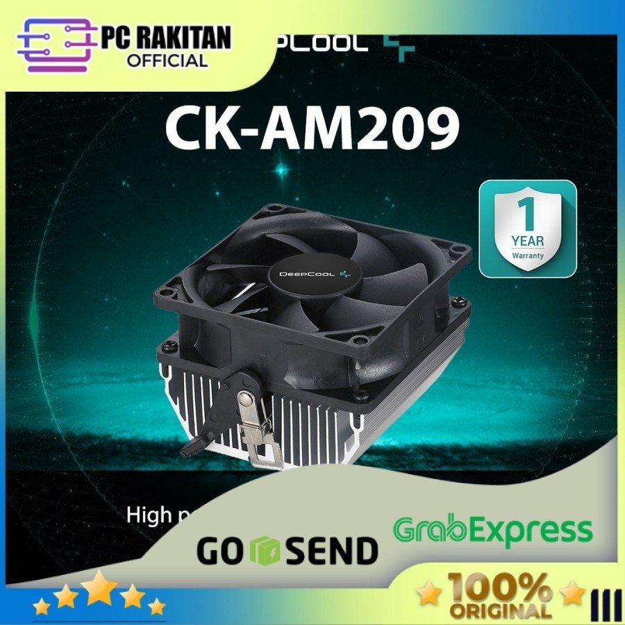 Jual DEEPCOOL CPU AIR COOLER CK-AM209 AM5/AM4 (1X 80MM BLACK FAN) BLACK ...