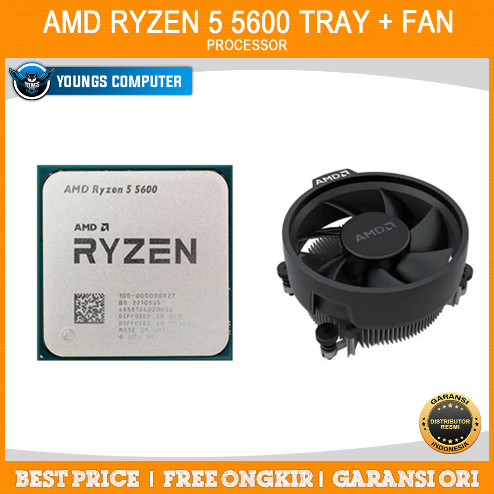 Jual AMD Ryzen 5 5600 Tray + Fan | 4.4GHz 6C 12T | AM4 Zen 3 Vermeer ...