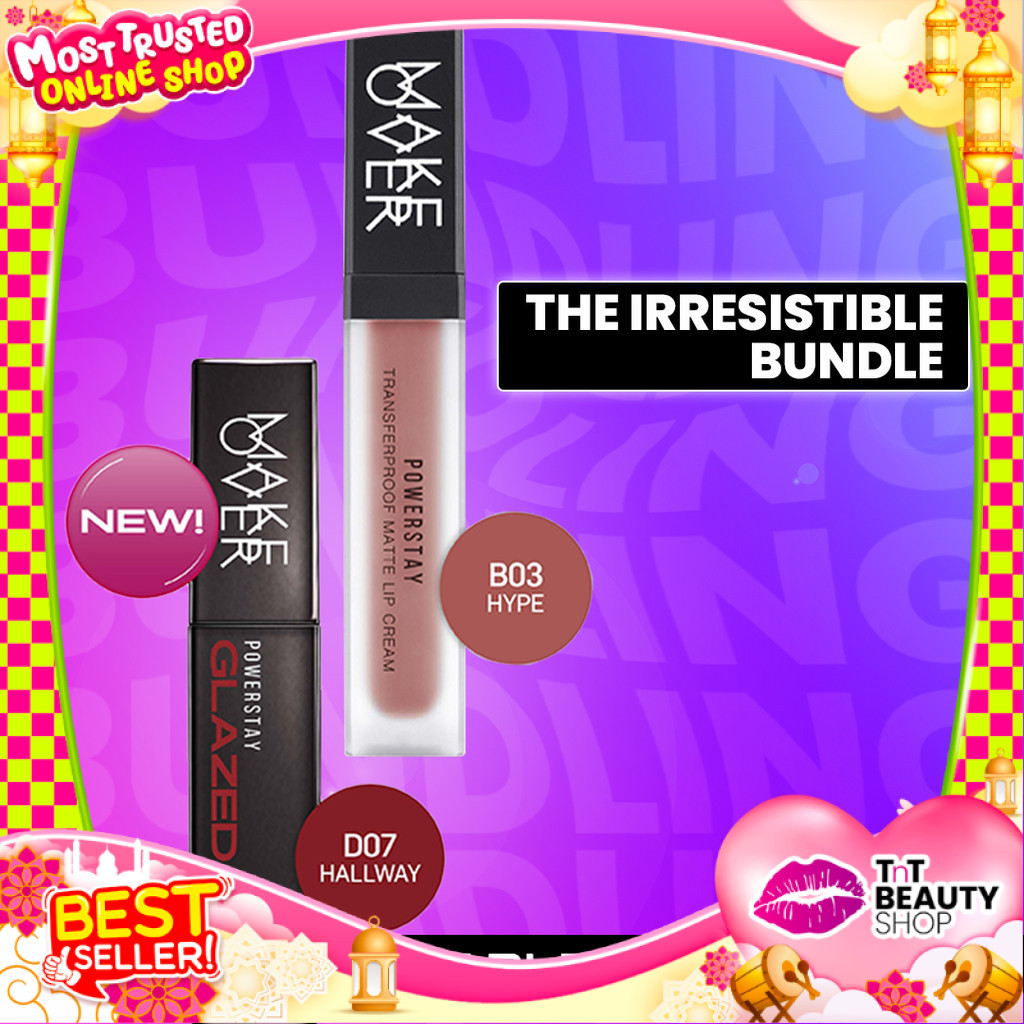 Jual [BUNDLING 2in1] Make Over Glazed Lock Lip Pigment-Transferproof ...