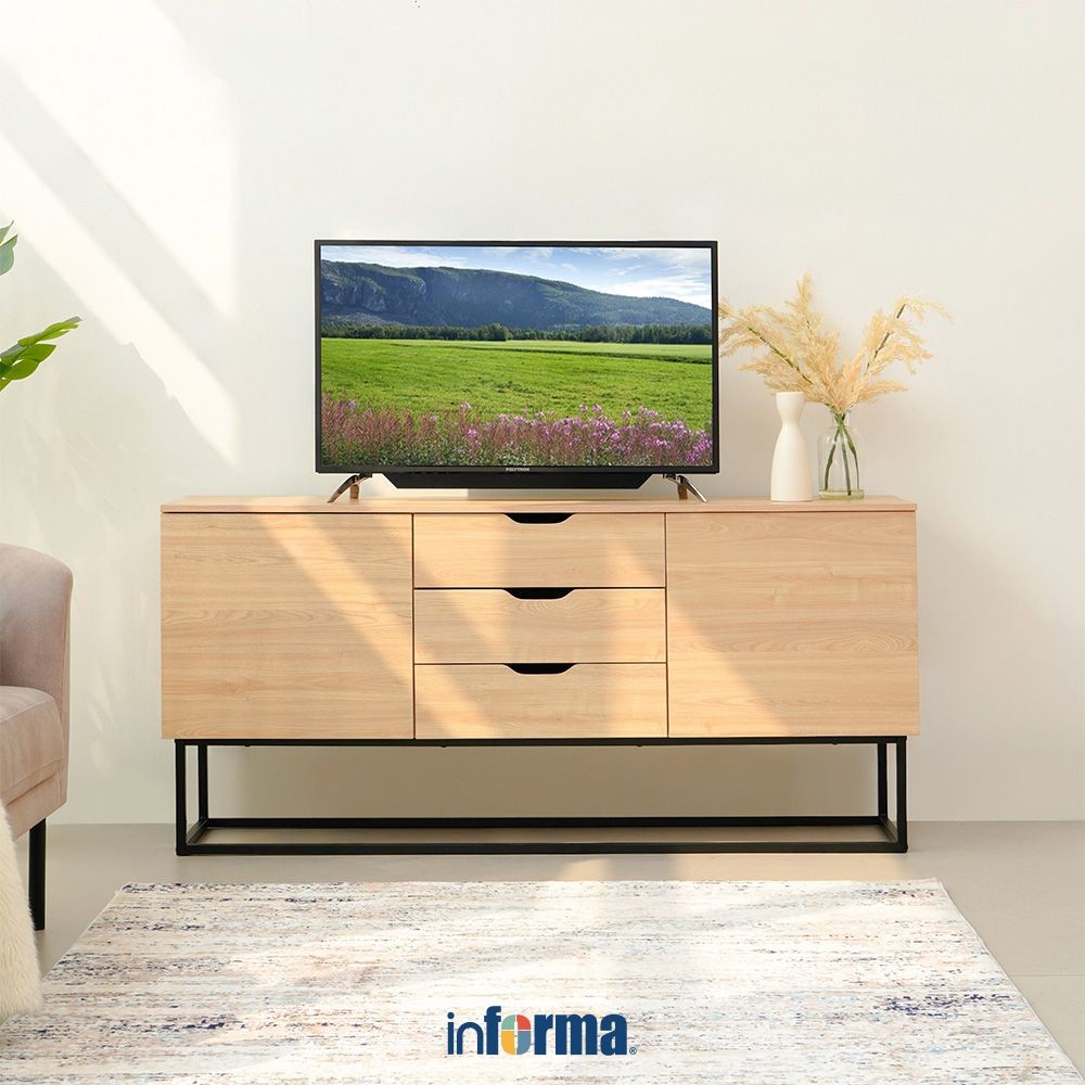 Jual Informa Jesse Rak Tv High - Cokelat Oak Tv Stand Furnitur Indoor ...