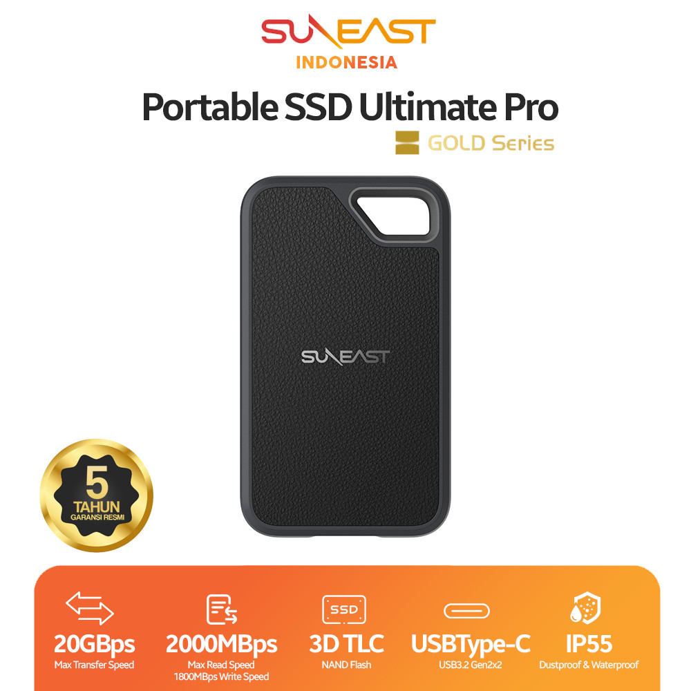 Jual Suneast ssd external portable ultimate pro gold series usb-c 3.2 gen 2x2 up to 2000mbps ...