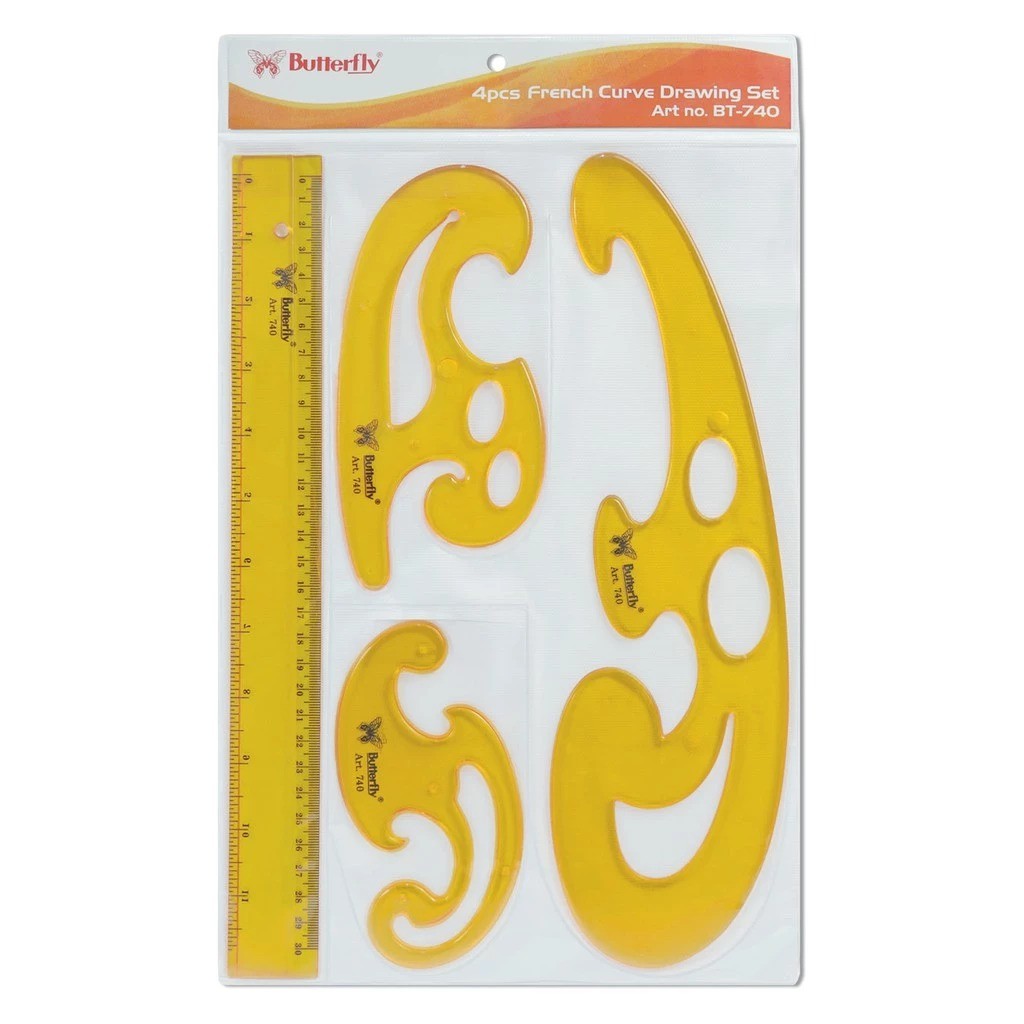 Jual Penggaris Curva Butterfly BT-740 / Penggaris Pola Mal Kuping ...